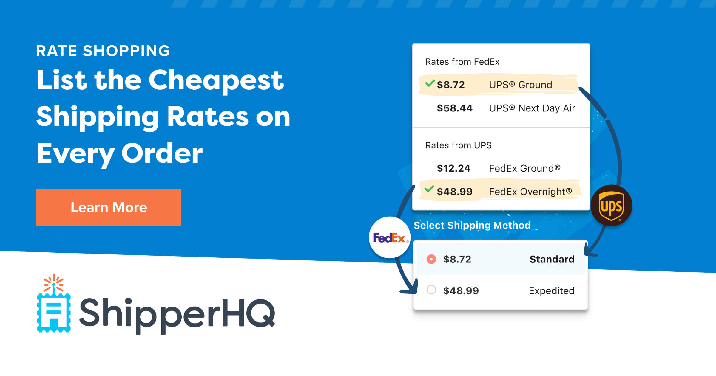 Rate Shopping Software: Show the cheapest shipping rates at checkout